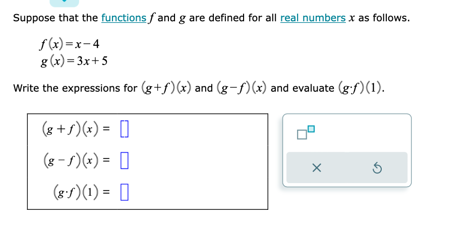 Solved Suppose that the functions f and g are defined for | Chegg.com