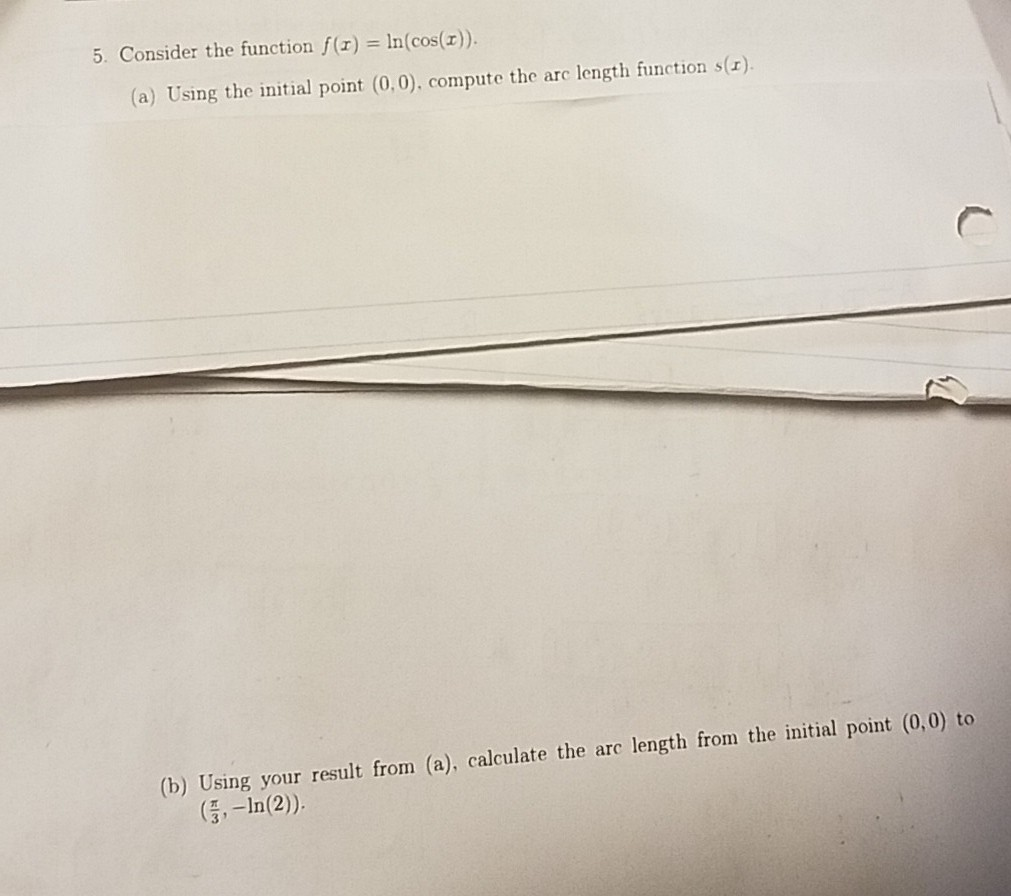 Solved Consider the function f(x) = ln(cos(x)) a) Using the | Chegg.com