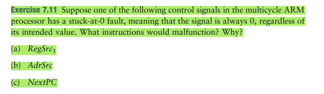 Solved Exercise 7.11 Suppose one of the following control | Chegg.com
