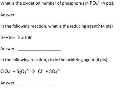 Solved What is the oxidation number of phosphorus in POA? (4 | Chegg.com