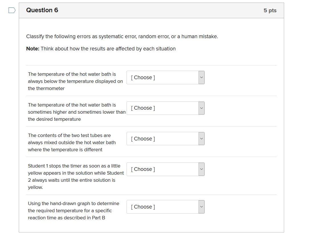 Solved Question 6 5 pts Classify the following errors as | Chegg.com Solved Question 6 5 pts Classify the following errors as | Chegg.com