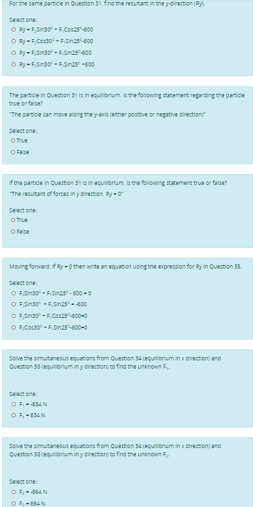 Solved A particle is subjected to three forces as shown in | Chegg.com