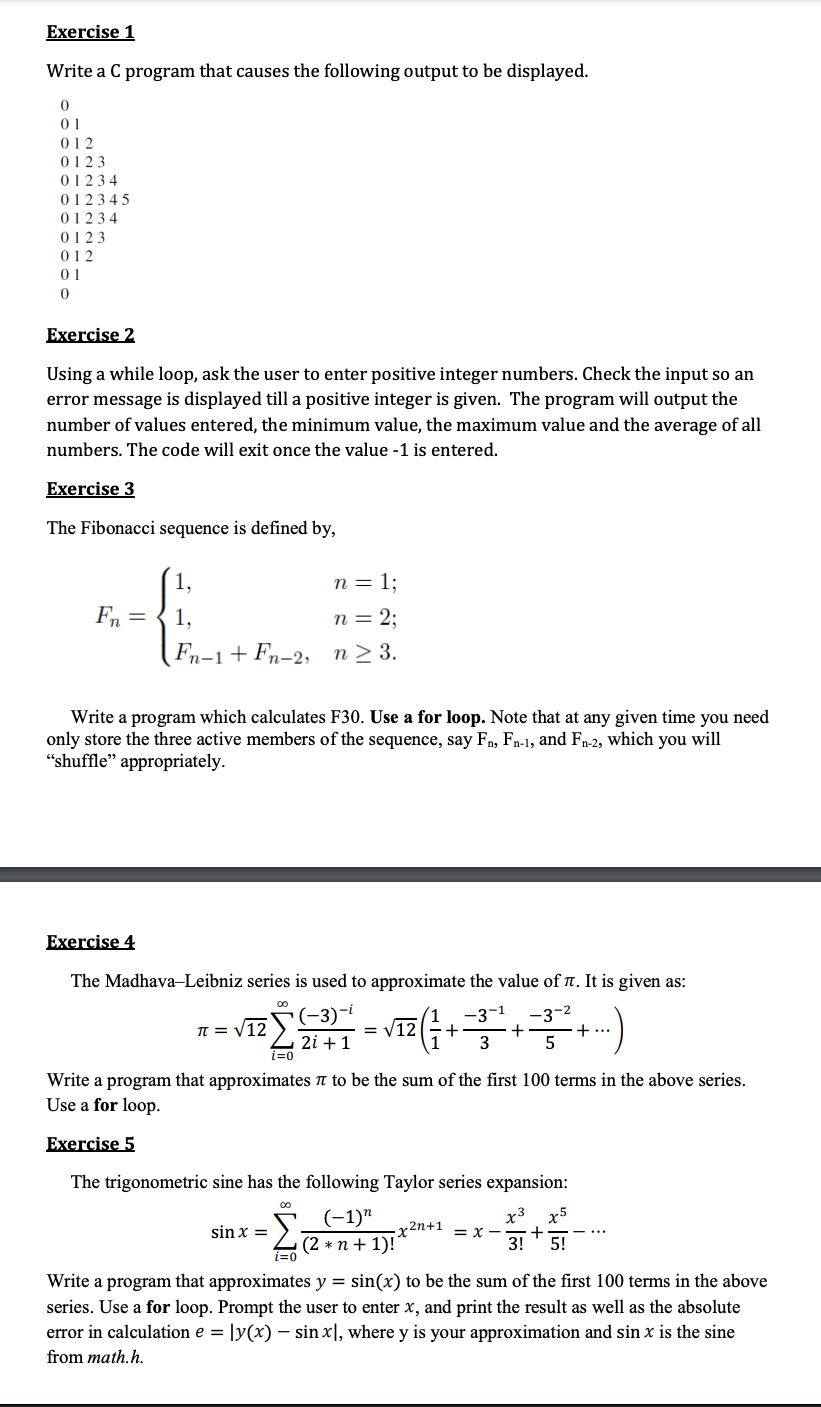 Solved Exercise 4 The Madhava–Leibniz series is used to | Chegg.com