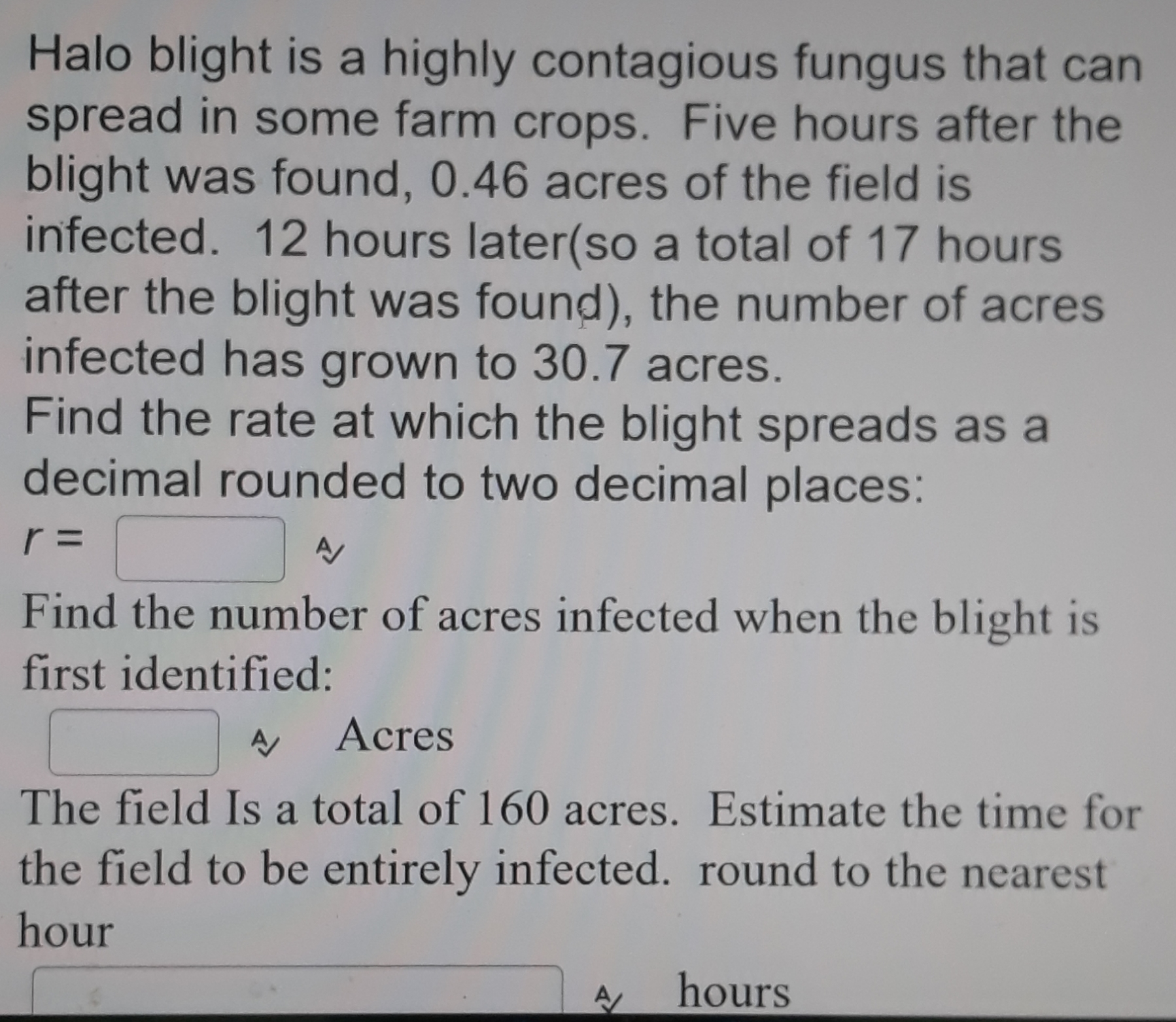 Solved Halo blight is a highly contagious fungus that can | Chegg.com