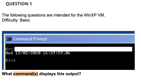 Solved The following questions are intended for the WinXP | Chegg.com