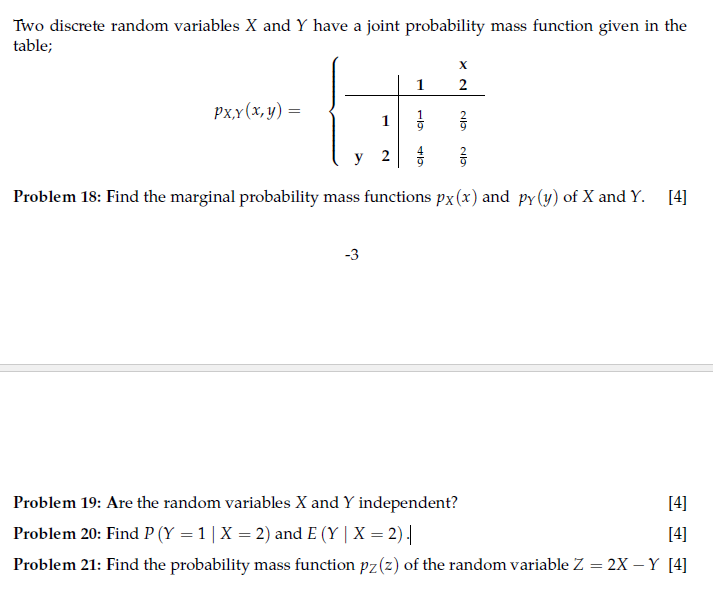 Solved Two discrete random variables X and Y have a joint | Chegg.com