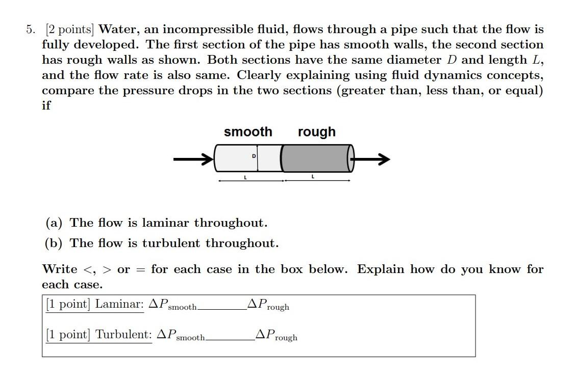 Solved [2 points] Water, an incompressible fluid, flows | Chegg.com