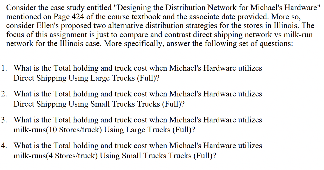 Solved CASE STUDY Designing the Distribution Network for | Chegg.com