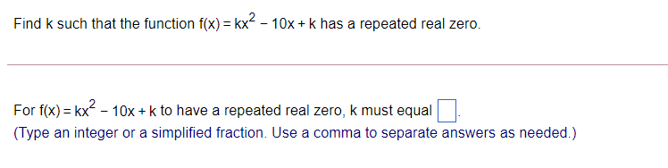 Solved Find the zeros of the following quadratic function | Chegg.com