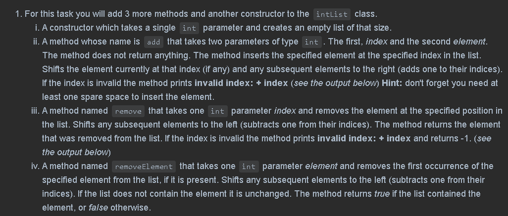 Solved 1. Add the following code to the main method: public | Chegg.com