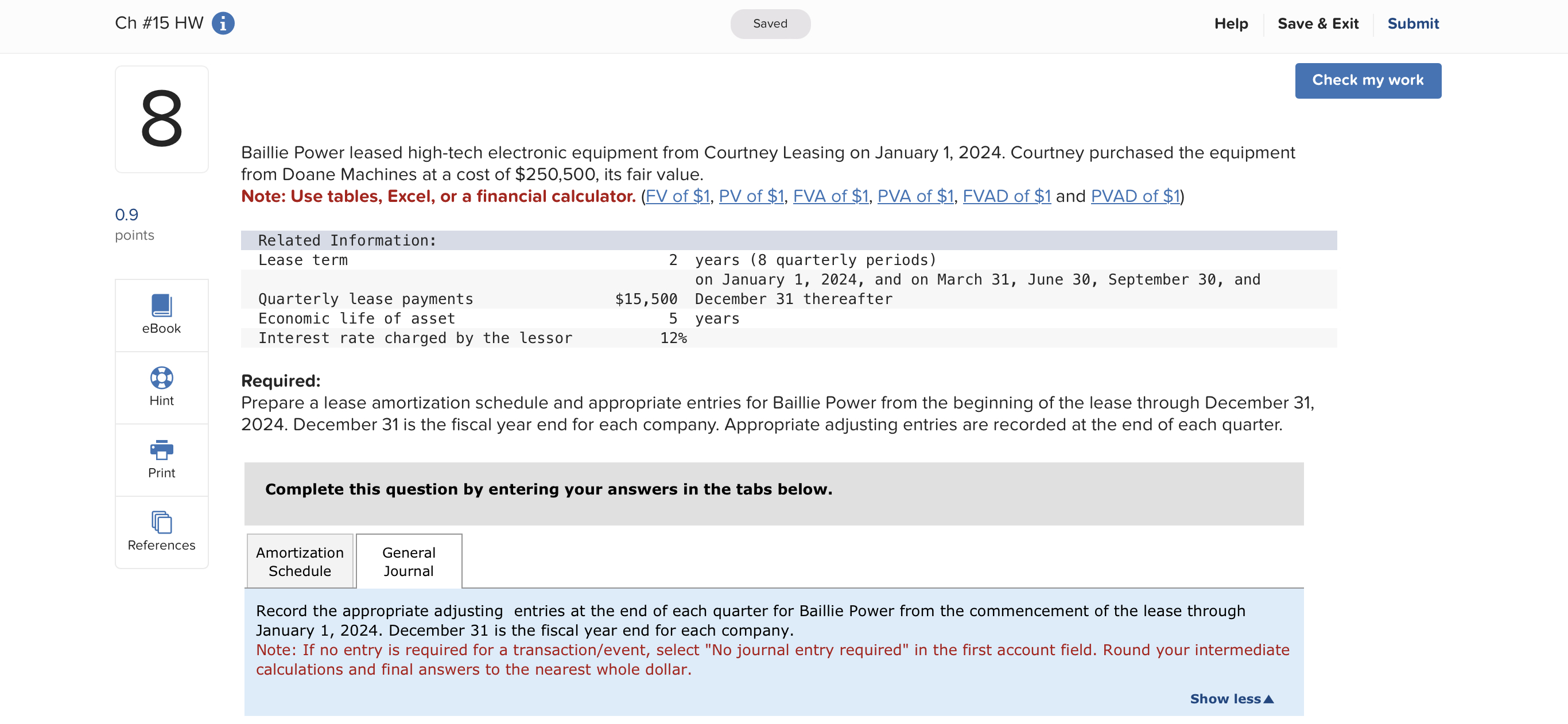 Solved Baillie Power leased high-tech electronic equipment | Chegg.com