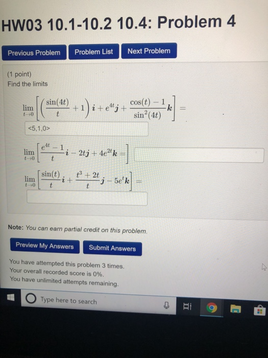 Solved HW03 10.1-10.2 10.4: Problem 4 ous (1 point) Find the | Chegg.com