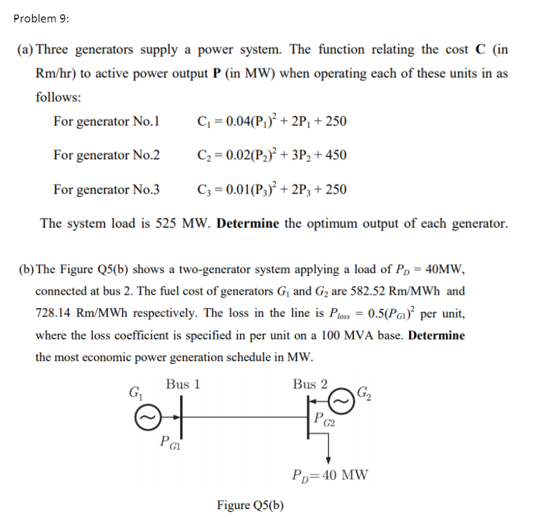Solved Problem 9: (a) Three generators supply a power | Chegg.com