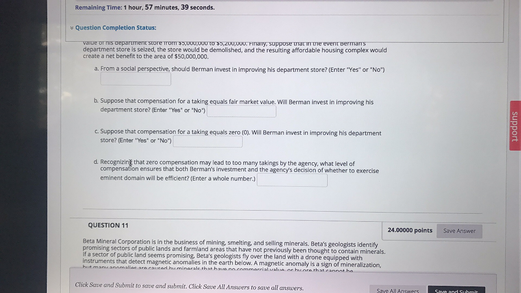 Question Completion Status: QUESTION 10 16.00000 | Chegg.com