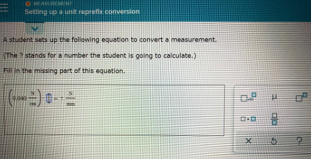 Solved A student sets up the following equation to convert | Chegg.com