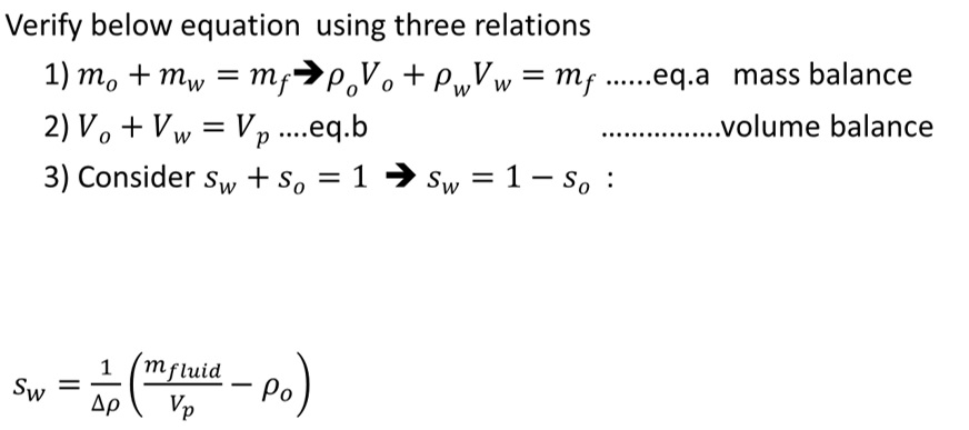 Solved A core from a reservoir is used in a laboratory test | Chegg.com