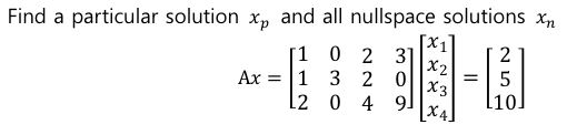 Solved Find a particular solution xp and all nullspace | Chegg.com
