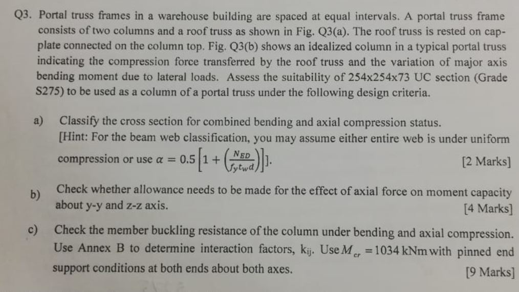 Roof truss 250 EN SON Cap-plate Column 5000 mm Major | Chegg.com