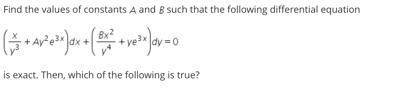 Solved Find the values of constants A and B such that the | Chegg.com