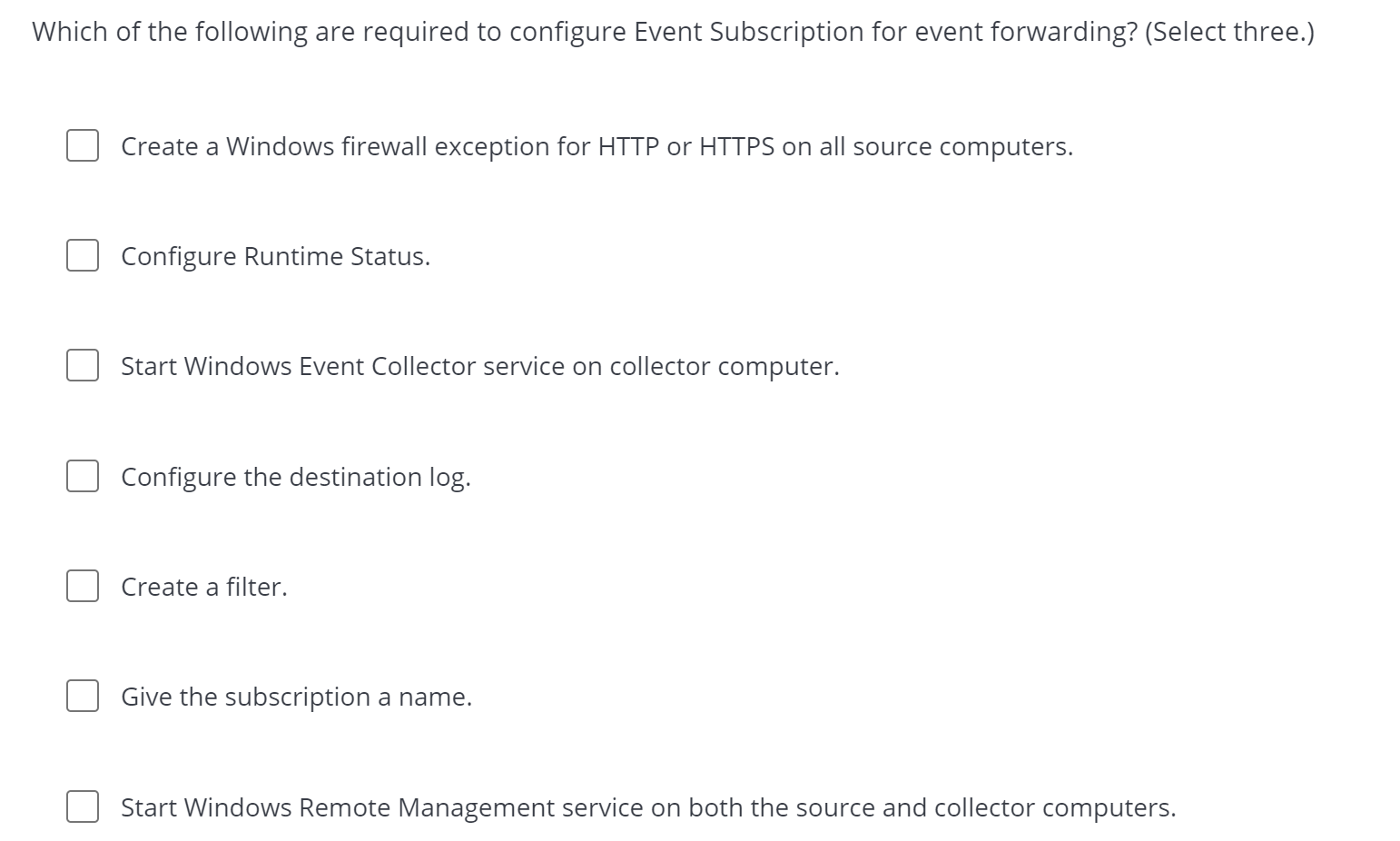 Solved Which of the following are required to configure | Chegg.com