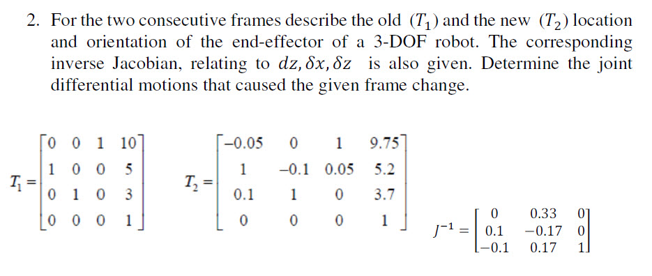 Solved 2. For the two consecutive frames describe the old | Chegg.com