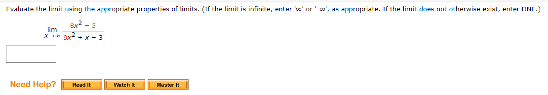 Solved Evaluate the limit using the appropriate properties | Chegg.com Solved Evaluate the limit using the appropriate properties | Chegg.com