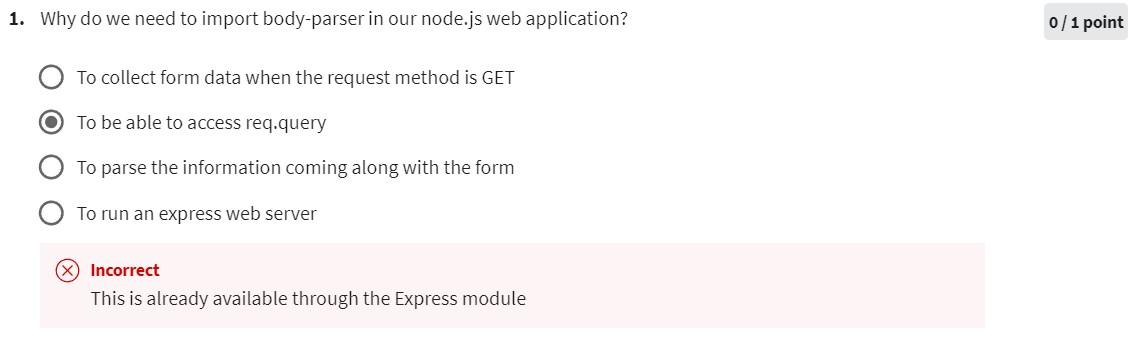 1. Why do we need to import body-parser in our | Chegg.com
