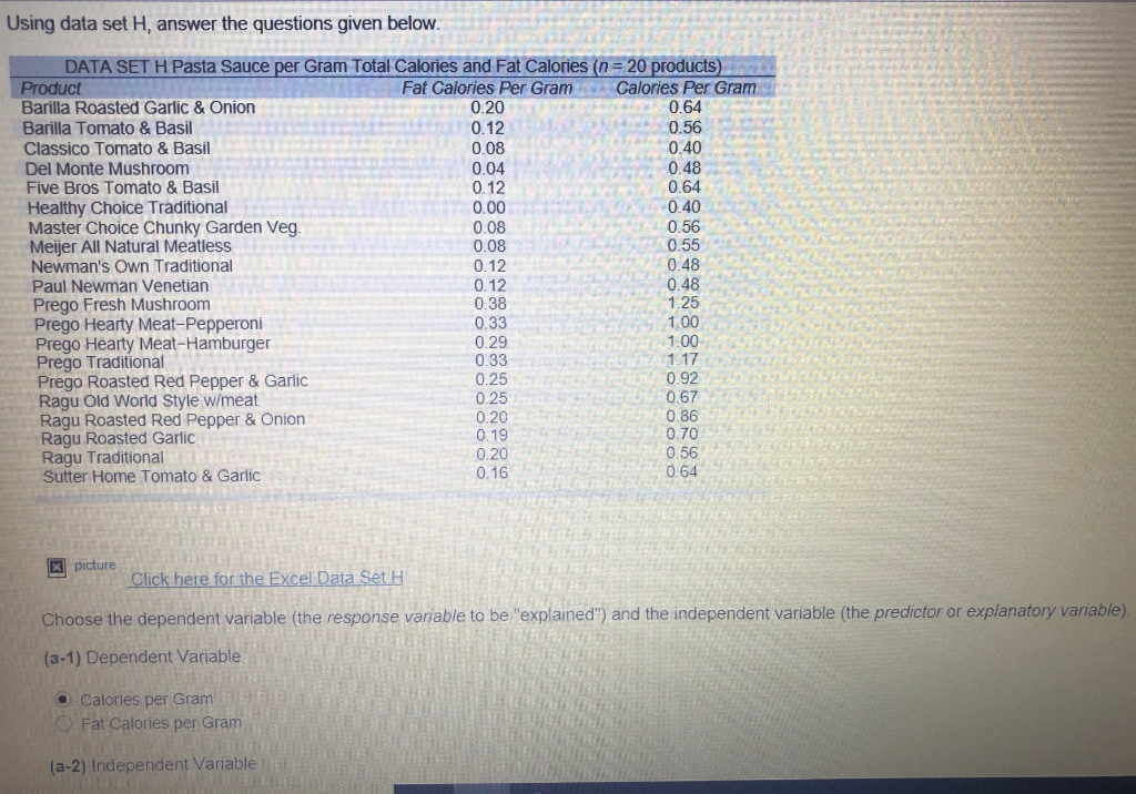 Solved Using data set H, answer the questions given below. | Chegg.com