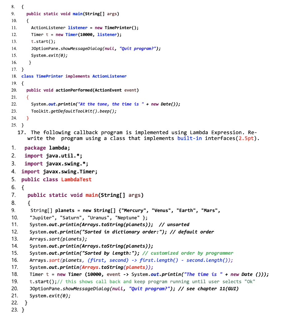 Solved 1. Does Java programming language support multiple | Chegg.com