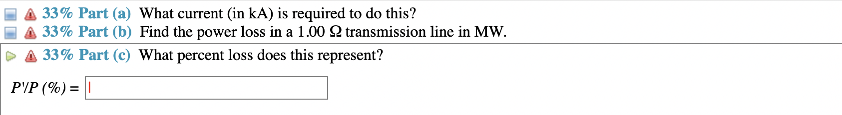 Solved (5\%) Problem 13: Suppose you needed to transmit 95MW | Chegg.com