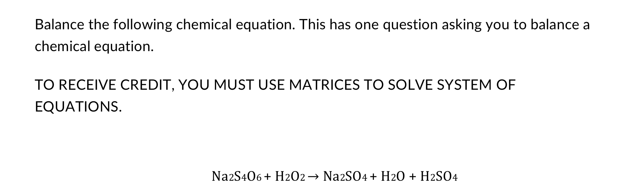 Solved Balance the following chemical equation. This has one | Chegg.com
