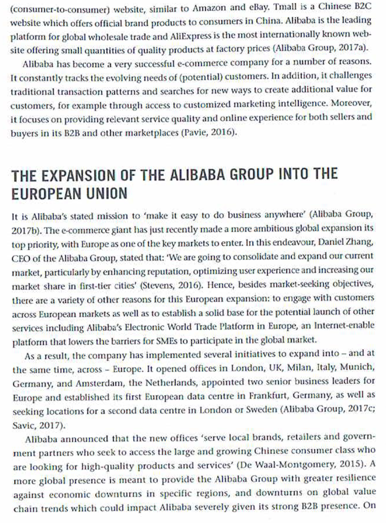 Solved Case study: Alibaba in Europe (please answer the | Chegg.com