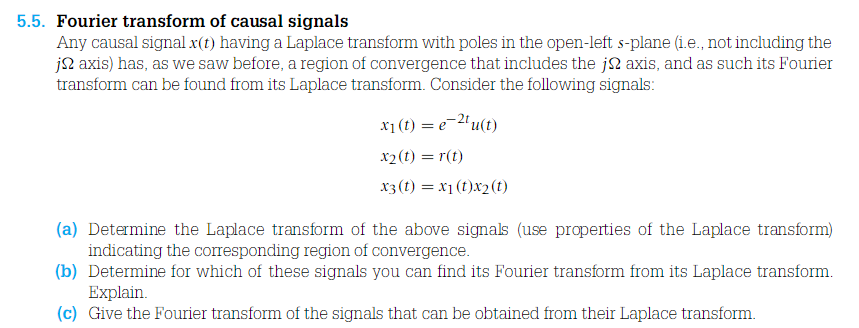 5.5. Fourier transform of causal signals Any causal | Chegg.com