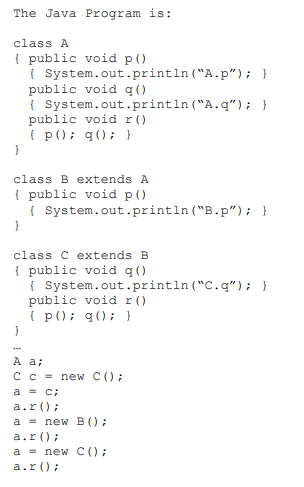 Solved Exercise of using Java’s and C++’s dynamic binding | Chegg.com