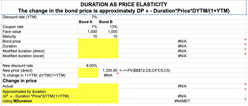 Solved PLEASE HELP ANSWER IN THE YELLOW EXCEL BOXES | Chegg.com