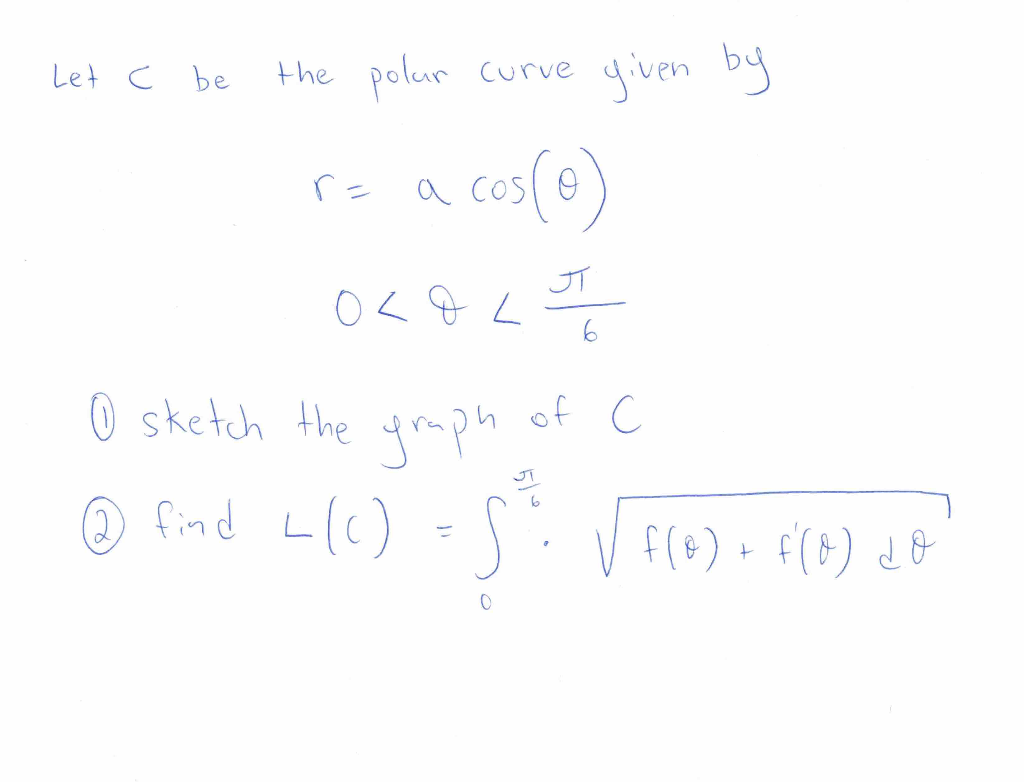 Solved Let c be the polar curve given by cos() OKOLI r- a | Chegg.com