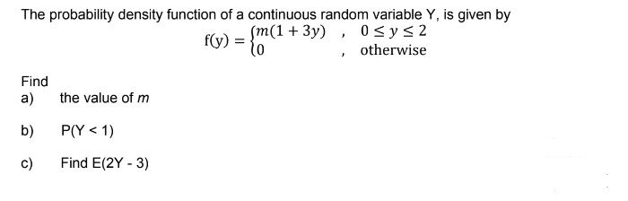 Solved The probability density function of a continuous | Chegg.com