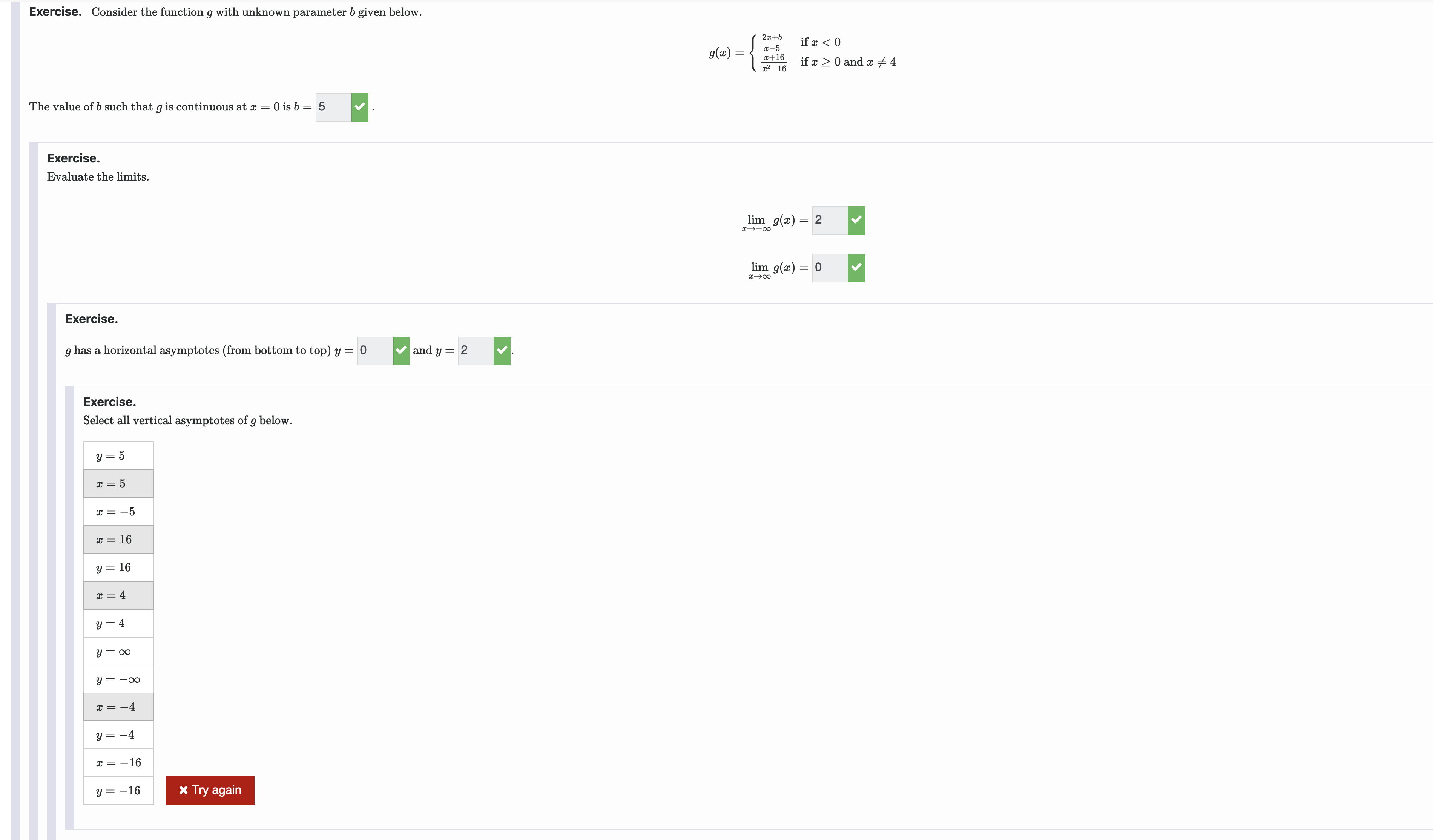 Solved Exercise. Consider the function g with unknown | Chegg.com