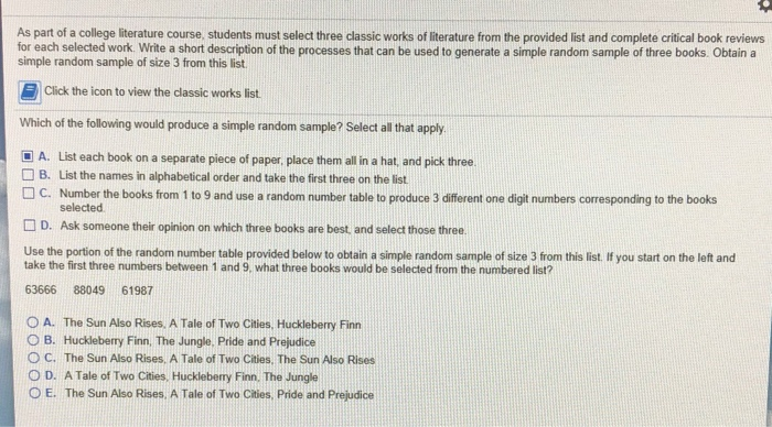 As part of a college literature course, students must | Chegg.com