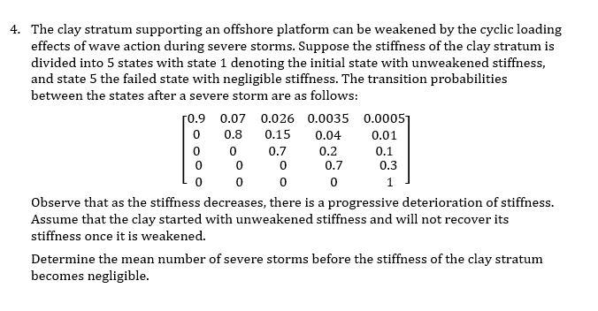 Solved The clay stratum supporting an offshore platform can | Chegg.com