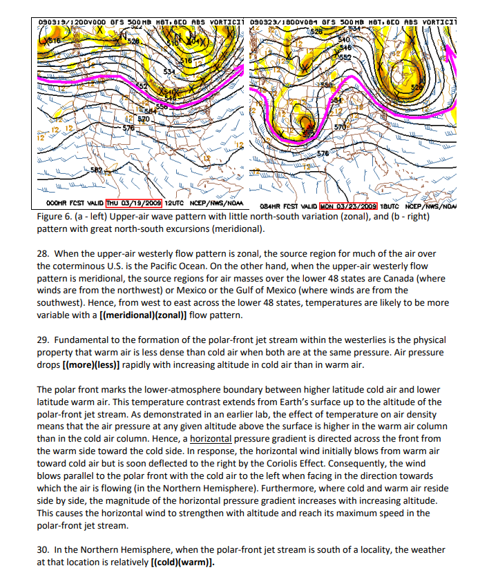 Solved Figure 6. (a - left) Upper-air wave pattern with | Chegg.com