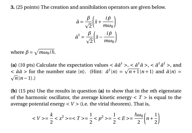 Solved 3. (25 points) The creation and annihilation | Chegg.com
