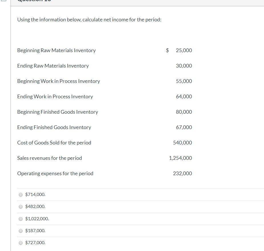 Solved QUEJLIUILU Using the information below, calculate net | Chegg.com