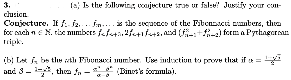 Solved 3. (a) Is the following conjecture true or false? | Chegg.com