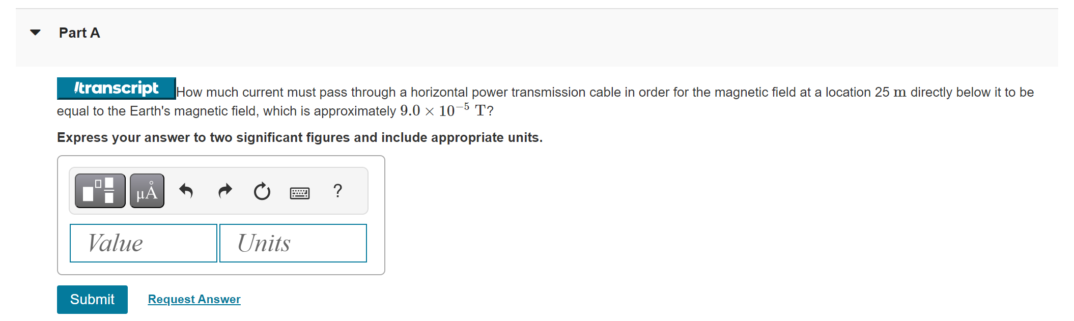 Solved tow much current must pass through a horizontal power | Chegg.com
