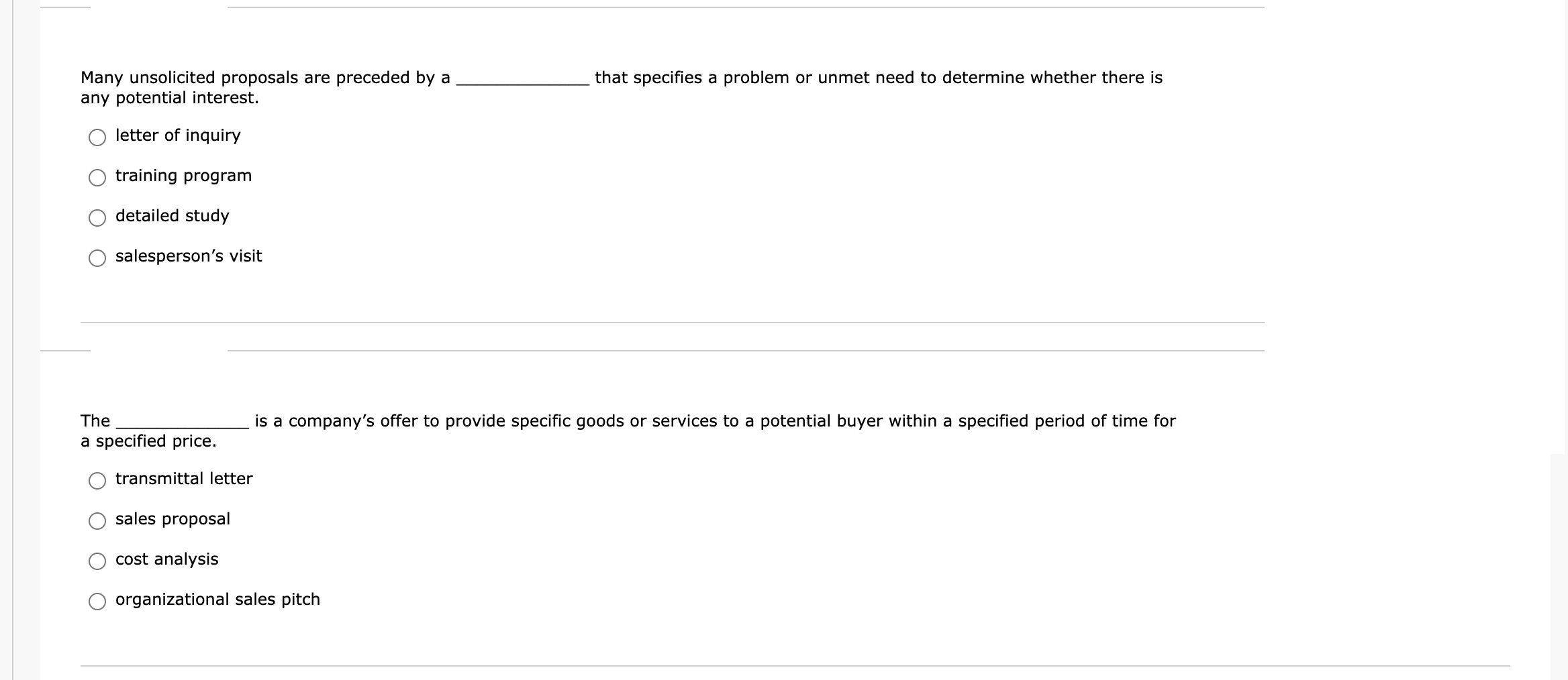 Solved Internal proposals are usually written in format and | Chegg.com