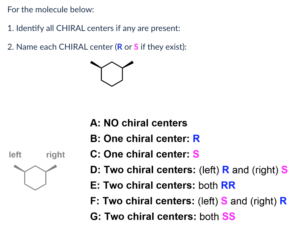 Solved For the molecule below: 1. Identify all CHIRAL | Chegg.com