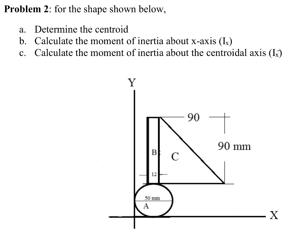 Solved Problem 2: for the shape shown below, a. Determine | Chegg.com