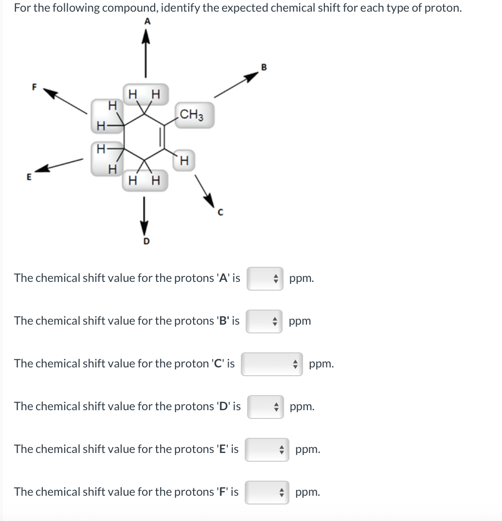 Solved For the following compound, identify the expected | Chegg.com