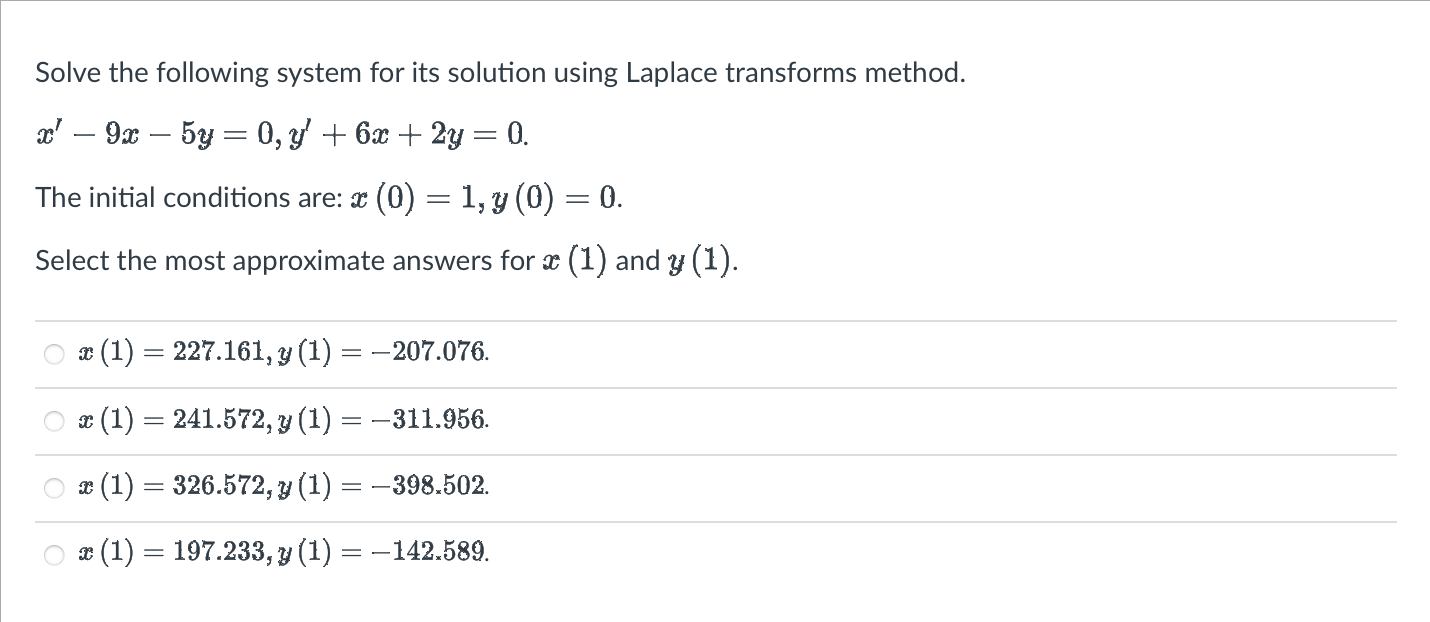 Solved Solve the following system for its solution using | Chegg.com